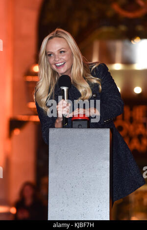 Emma Bunton turns on the Christmas Tree lights at The Royal Exchange in ...