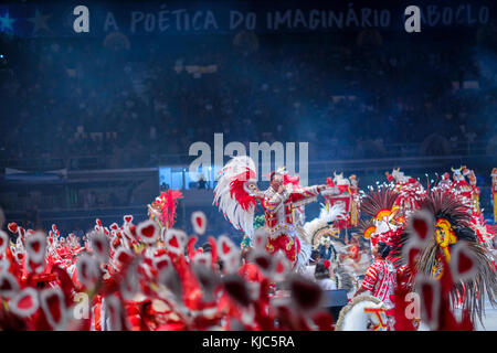 Performers at the Boi Bumba festival in Parintins, Amazonas state ...