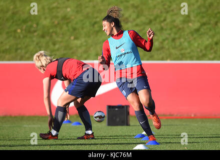 England's Gabby George during the training session at St George's Park ...