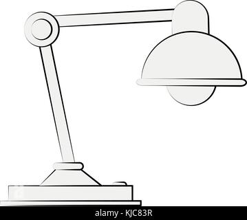 Sketch desk lamp. Table lamp isolated on white background. Vector Stock ...