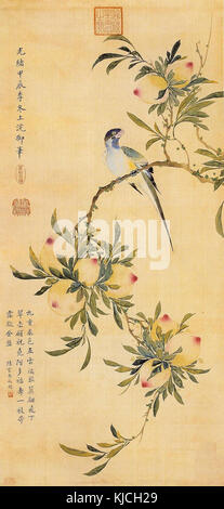 A 19th-century Qing Dynasty painting depicting an archery contest ...