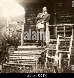 Robert Service Cabin in historic Dawson City in the Yukon Territory of ...