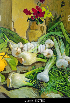 A still life painting by Antonio Sicurezza, depicting rose petals ...