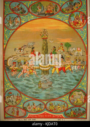 Churning of the ocean Manthan Stock Photo - Alamy