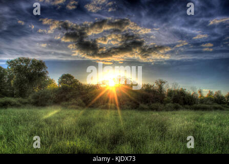 Gfp wisconsin madison sunset over the horizon Stock Photo - Alamy
