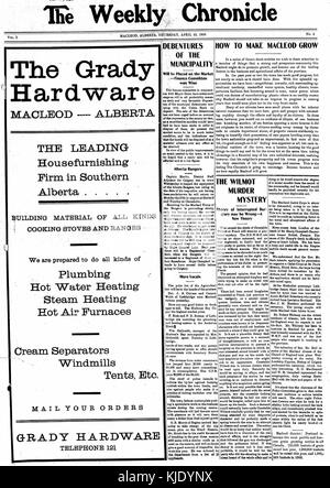 Macleod Chronicle April 23 1908 Stock Photo - Alamy