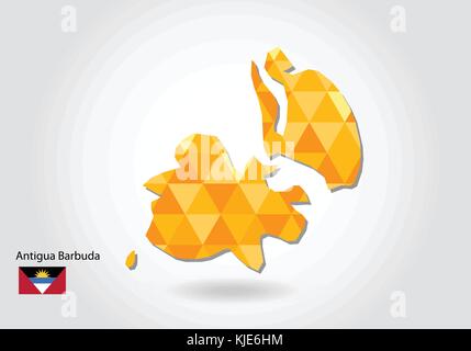 Antigua and Barbuda Map. Antiguan and Barbudan Country Map. Black and ...