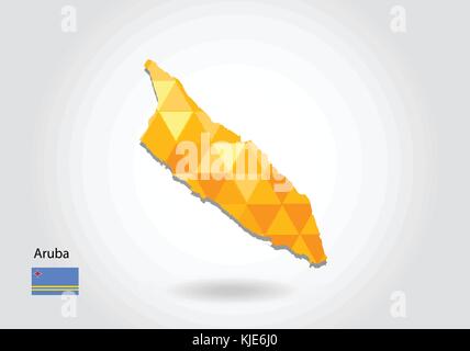 Aruba map. Geometric style country outline. Actual violet vector ...