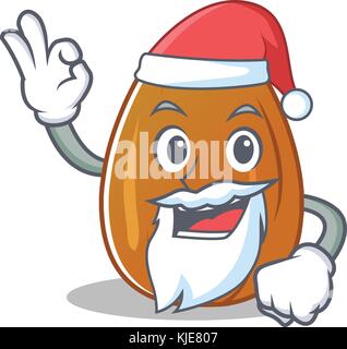 Santa with gift almond nut character cartoon Stock Vector Image & Art ...