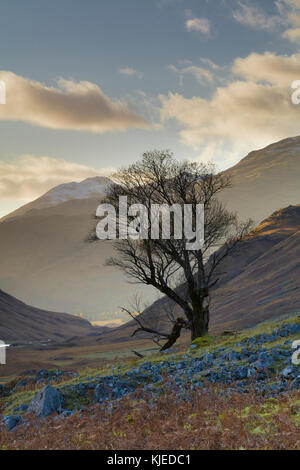 Sunset over Glen Etive Argyll and Bute Scotland Stock Photo - Alamy