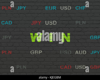 Finance concept: Win on wall background Stock Photo - Alamy