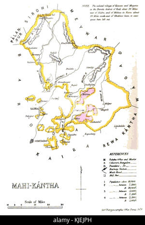 Mahi Kantha Agency British India map 1878 Stock Photo - Alamy
