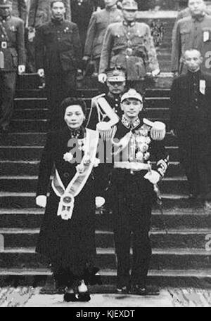 Chiang Kai-shek and his Wife, Soong Mei-ling, Portrait, 1940 Stock ...