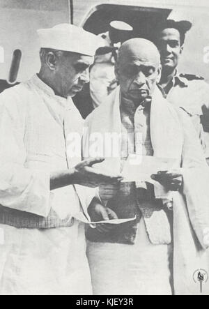 Jawaharlal Nehru and Sardar Vallabhbhai Patel on their arrival at the ...