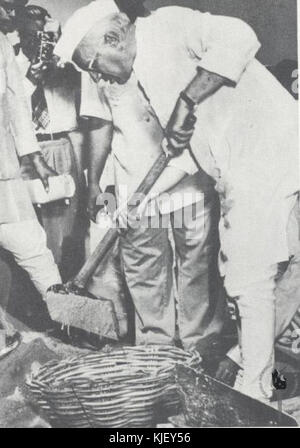 Jawaharlal Nehru, the first Prime Minister of India, is shown during ...