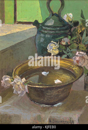 A still life painting by Antonio Sicurezza, featuring a cauliflower as ...