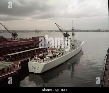 The HMCS *Skeena*, a Canadian destroyer (DDH 207), part of the Royal ...