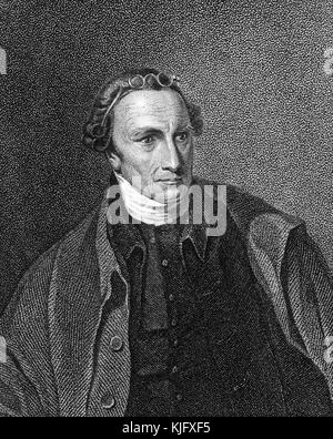 Engraved portrait of Patrick Henry, a Founding Father, he served as the ...