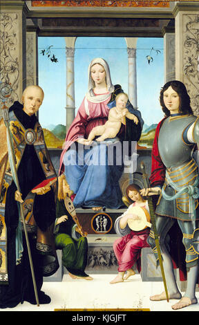 Painting of The Virgin And Child With Angels by Quentin Massys dated 1500 Stock Photo - Alamy