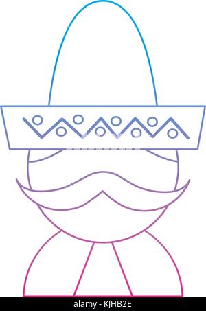 Traditional charro hat with Mexican colors in flat style and bold ...