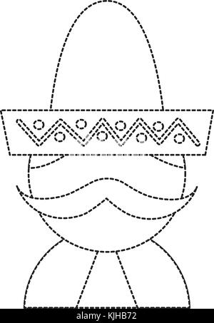 Traditional charro hat with Mexican colors in flat style and bold ...