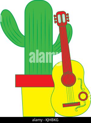 potted cactus decoration cinco de mayo mexican celebration vector ...