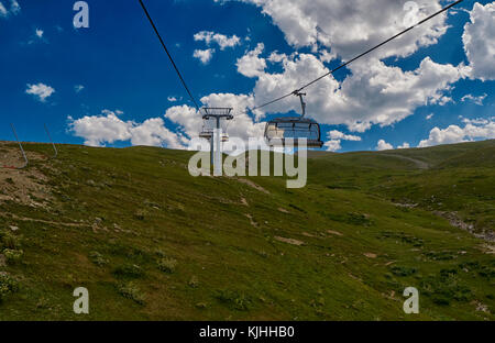 Newly-built modern Goderdzi Cable Car and Rural mountain landscapes of ...