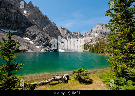 Merriam Lake and Mt. Idaho in the Lost River Range, Idaho Stock Photo ...