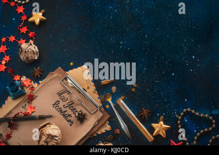 Top view closeup notepad with to do list, agenda, blank pages, glasses ...