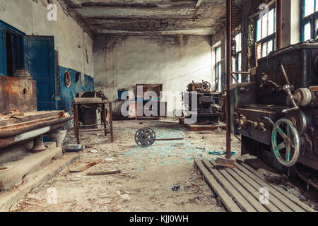 Old abandoned factory rooms Stock Photo - Alamy