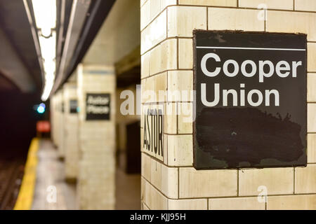 Astor Place – Cooper Union Subway Station Manhattan New York, New York ...