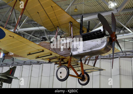 Royal Aircraft Factory R.E.8 WW1 plane in RFC markings landing at Stock ...