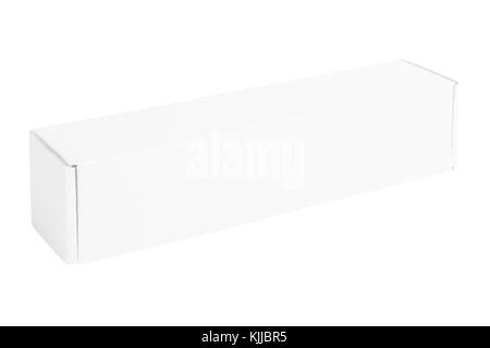 Closed Thin Cardboard Box on White Stock Photo - Alamy