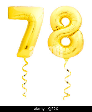 Seventy-eight years birthday. Number 78 golden celebration candle ...