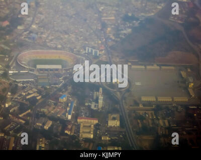 Aerial View of Independence Square, Independence Arch and Accra Sports ...