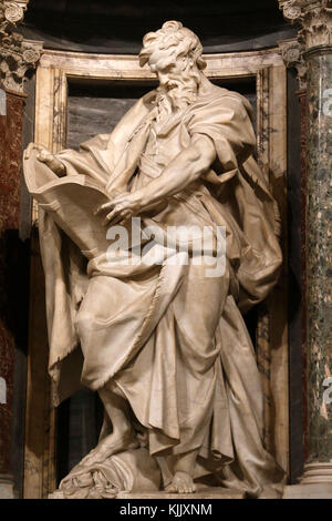 Italy, Rome ; sculpture of St. Matthew by sculptor Camillo Rusconi ...