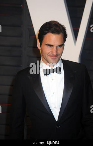 Roger Federer attending the Vanity Fair Oscar Party held at the Wallis ...