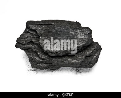 Piece coal isolated over white background Stock Photo - Alamy