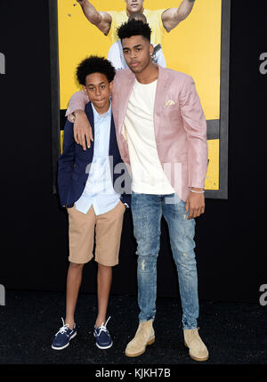 WESTWOOD, CA - JUNE 10: D'Angelo Russell and brother arrives at the ...