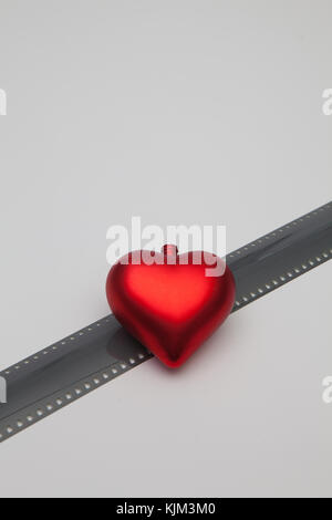 Unrolled 35mm movie reel in vintage black and white and light effect ...