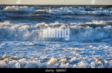 Wild sea with waves at the coast of The Hague, Netherlands Stock Photo ...