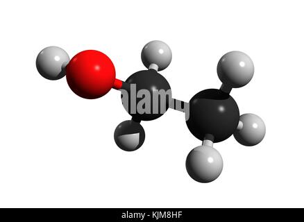 Ethanol (ethyl alcohol) 3D molecular model Stock Photo: 25647495 - Alamy
