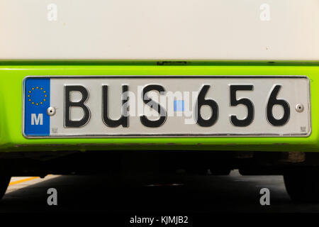 A bus numberplate / Number plate / registration plate / on a bus ...