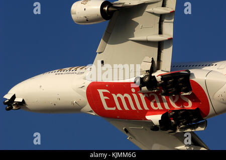 the Airbus Prototype Airbus A380-841 taking-off on first flight with a ...