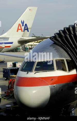 American Airlines Airbus A300-600 climbing enroute at dusk Stock Photo ...