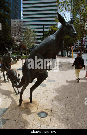 Australia, Western Australia, Perth, downtown, kangaroos statue Stock ...