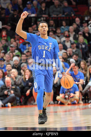 Duke Blue Devils guard Trevon Duval (1) during the NCAA College ...
