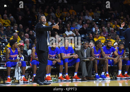 Savannah State head coach Horace Broadnax talks with Tyrell Harper ...