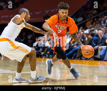 November 29, 2017: Jordan Strawberry #5 of the Mercer Bears brings the ...