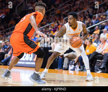 November 29, 2017: Jordan Strawberry #5 of the Mercer Bears brings the ...